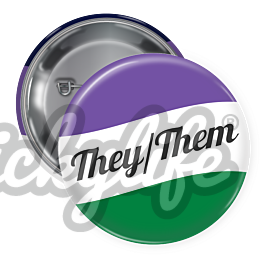 They/Them Pronoun Button Custom Pin Backed Buttons