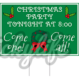 Christmas Party Yard Signs - Custom Plastic Lawn Signs