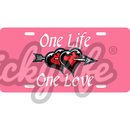 One Life One Love License Plate - Custom Personalized Automotive Plates