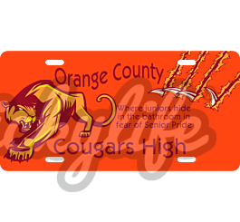 Orange County HS License Plate - Custom Personalized Automotive Plates