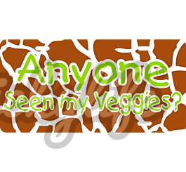 License Plate - Giraffe Veggies - Customizable Design