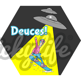Alien Snowboard Hexagon Stickers - Stickylife.com | Customize It