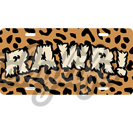 License Plate - RAWR! Leopard Print - Customizable Design