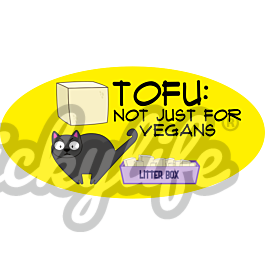 Tofu Litterbox Oval Stickers - Paper, Vinyl or Reflective