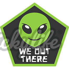 Custom Alien Pentagon Stickers - paper/vinyl/reflective stickers