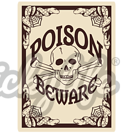 Poison Bottle Label - Rectangle Vinyl Decals - Customizable