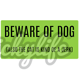 Beware of Dog Rectangle Door Static Cling - Customizable