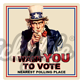 Uncle Sam Vote Square Vinyl Decal